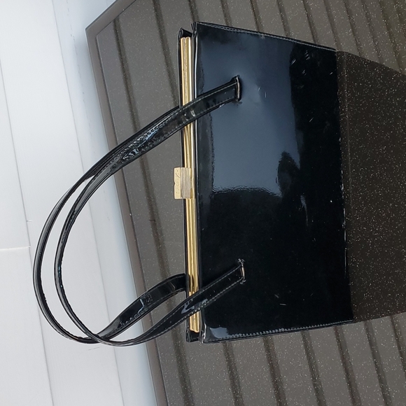 Vintage | Bags | Vintage Normandie Black Patent Leather Purse ...